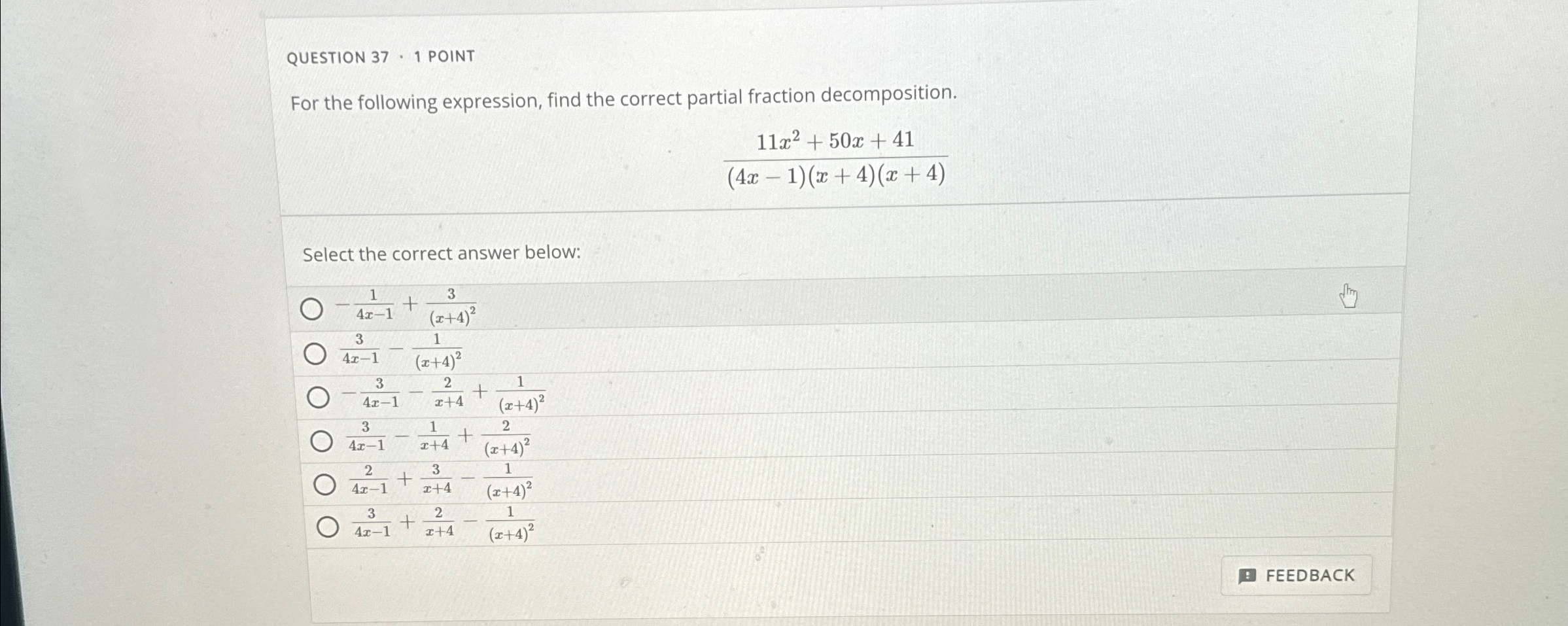 Solved For the following expression, find the correct | Chegg.com