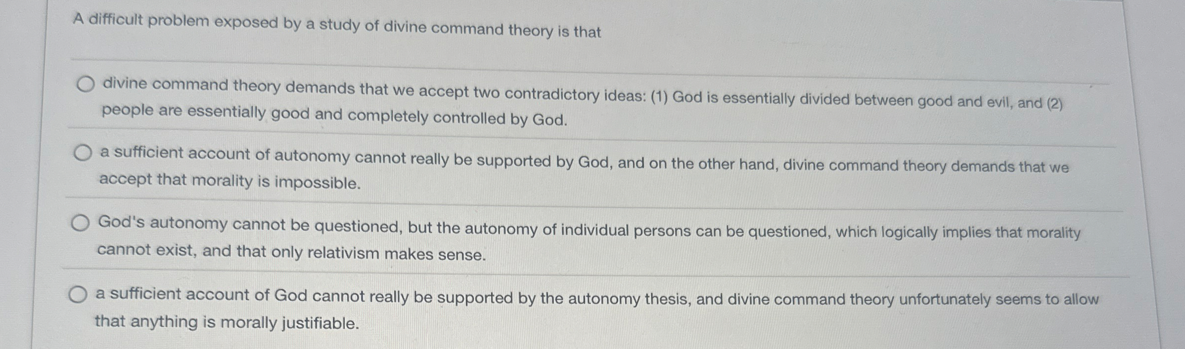 Solved A difficult problem exposed by a study of divine | Chegg.com