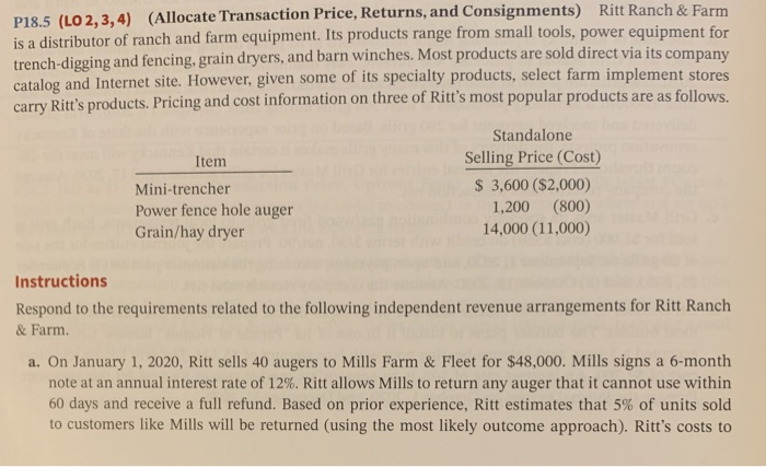 Solved P18.5 (LO 2,3,4) (Allocate Transaction Price, | Chegg.com