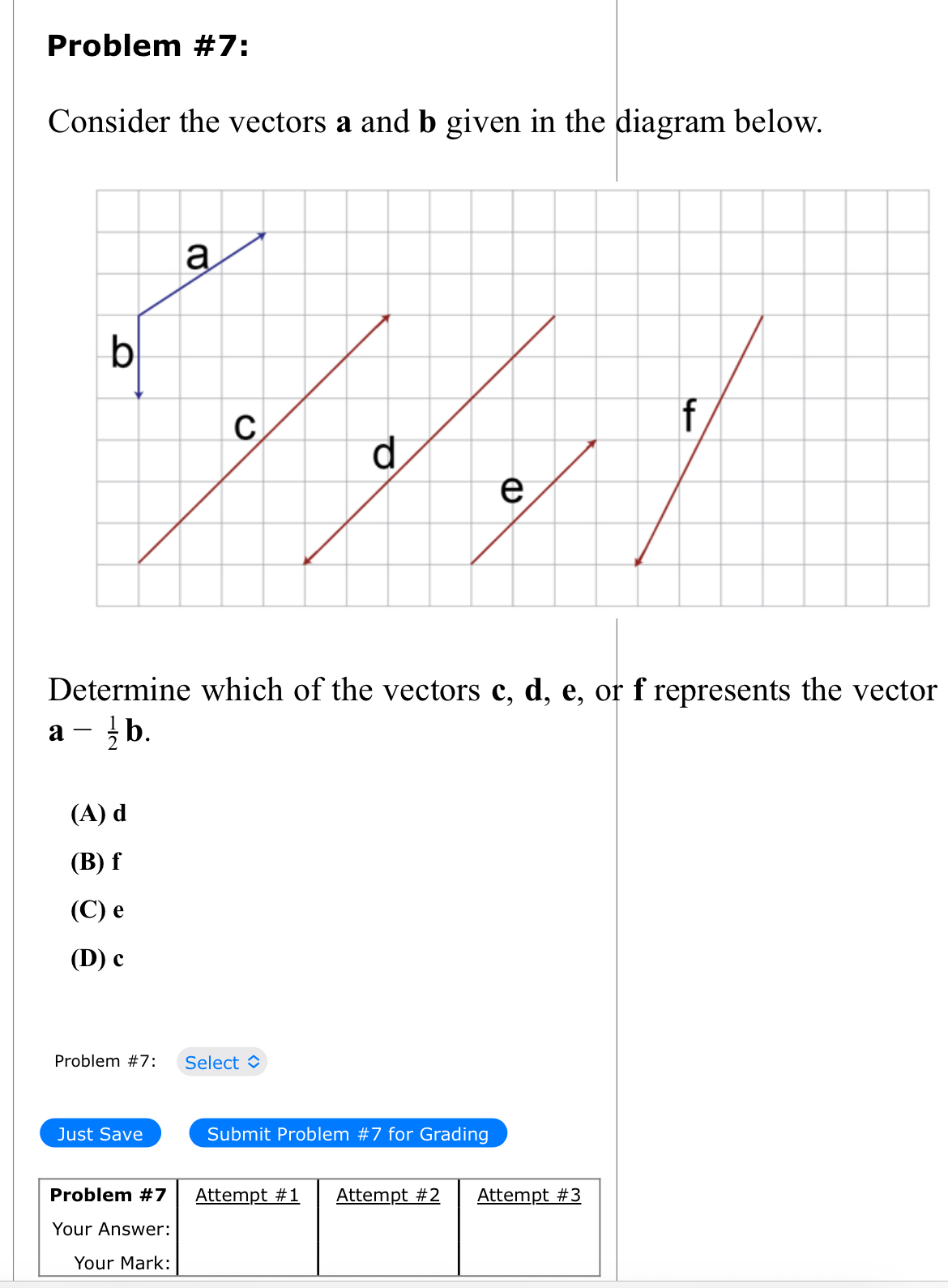Solved Problem #7:Consider the vectors a and b ﻿given in the | Chegg.com