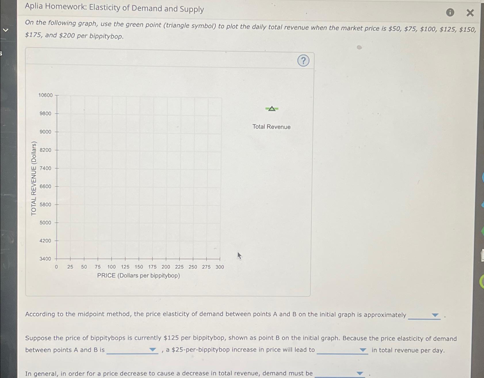 Solved Aplia Homework: Elasticity of Demand and SupplyOn the | Chegg.com