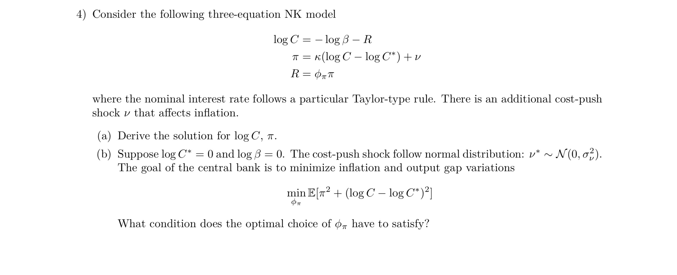 Solved Consider the following three-equation NK | Chegg.com