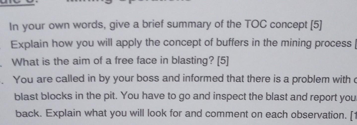 Solved In your own words, give a brief summary of the TOC | Chegg.com