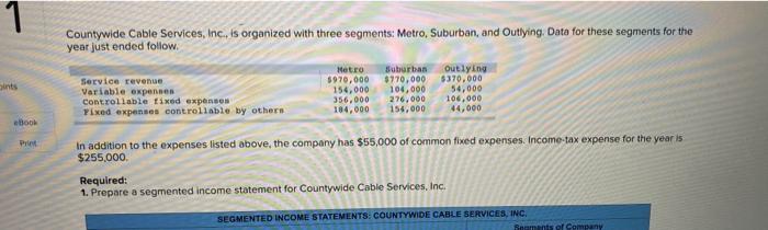 Solved Countywide Cable Services, Inc, is organized with | Chegg.com
