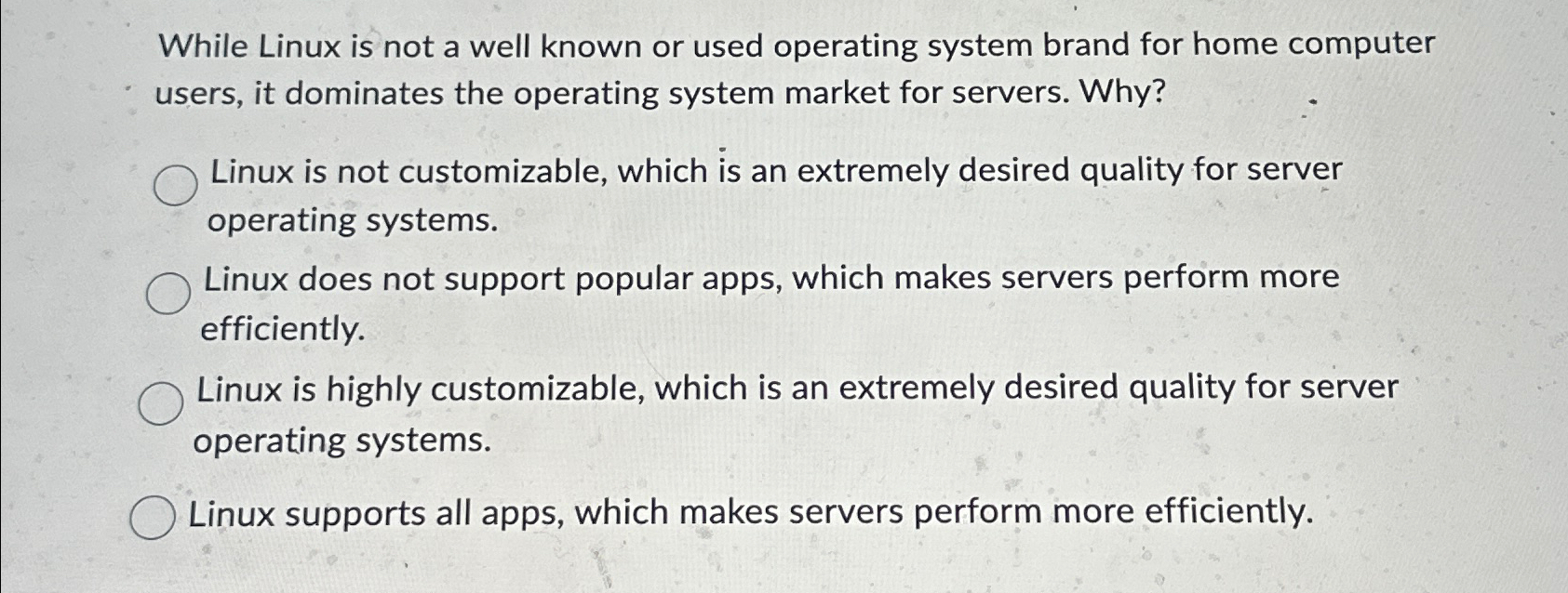 Solved While Linux is not a well known or used operating | Chegg.com