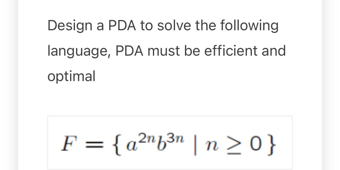 Solved Design a PDA to solve the followinglanguage, PDA must | Chegg.com