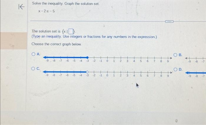 Solved Solve the inequality. Graph the solution set. x-2