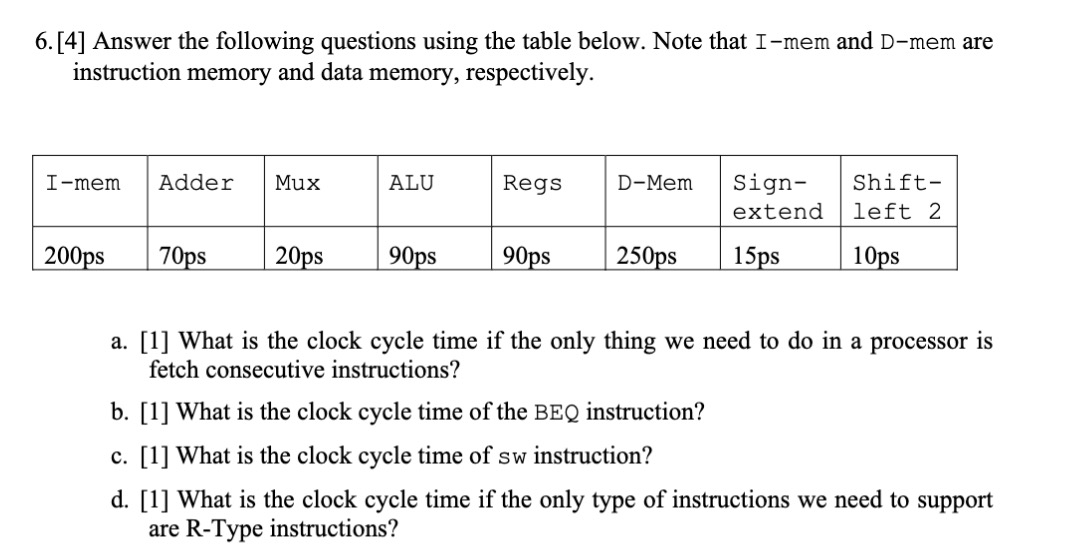 Solved [4] ﻿Answer the following questions using the table | Chegg.com