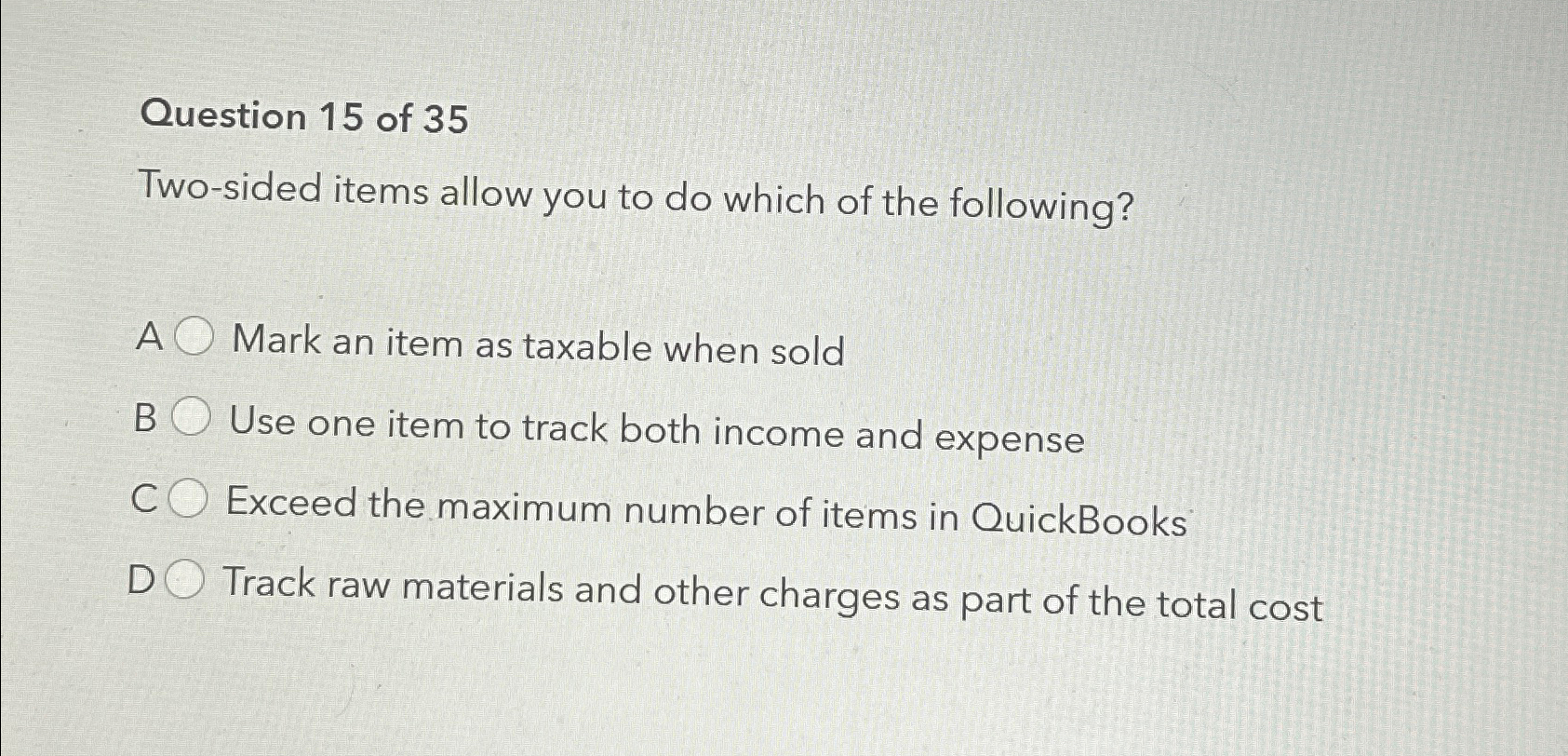 Solved Question 15 ﻿of 35Two-sided items allow you to do | Chegg.com
