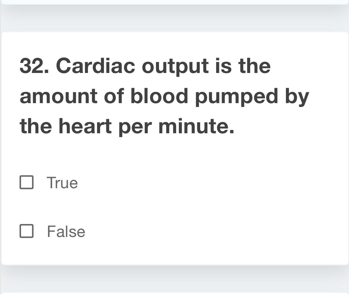 Solved Cardiac output is the amount of blood pumped by the | Chegg.com