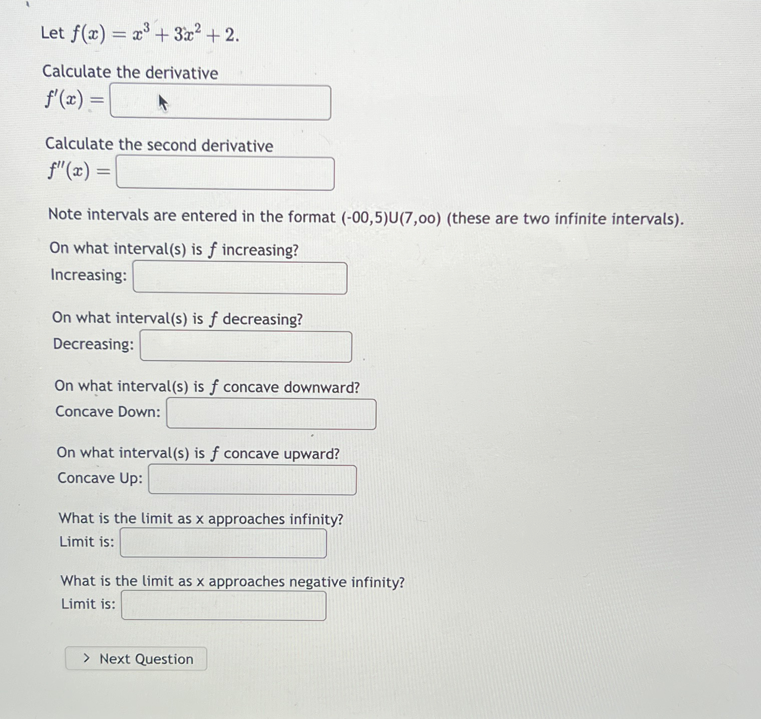 Solved Let f(x)=x3+3x2+2.Calculate the | Chegg.com