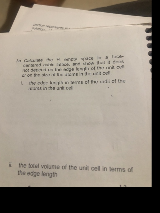 Solved portion represents the solution 3a. Calculate the % | Chegg.com