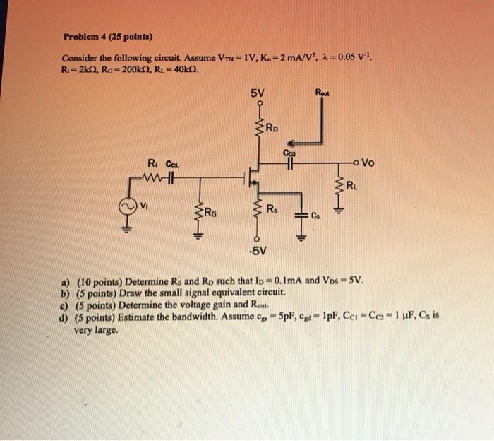 Solved Problem 4 (25 points) Consider the following circuit. | Chegg.com Solved Problem 4 (25 points) Consider the following circuit. | Chegg.com