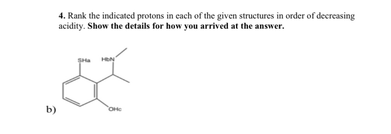 Solved Rank the indicated protons in each of the given | Chegg.com