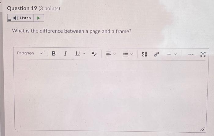 Solved Question 19 (3 points) Listen What is the difference | Chegg.com