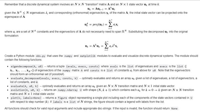 Solved Remember that a discrete dynamical system involves an | Chegg.com
