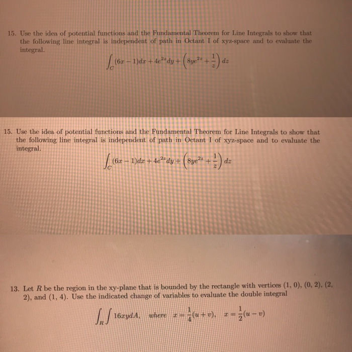 Solved 15. Use the idea of potential functions and the | Chegg.com