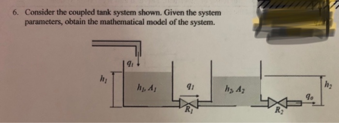 Solved 6. Consider the coupled tank system shown. Given the | Chegg.com