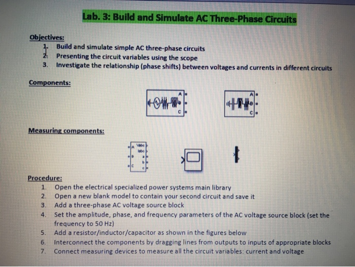 Solved Lab. 3: Build and Simulate AC Three-Phase Circuits | Chegg.com