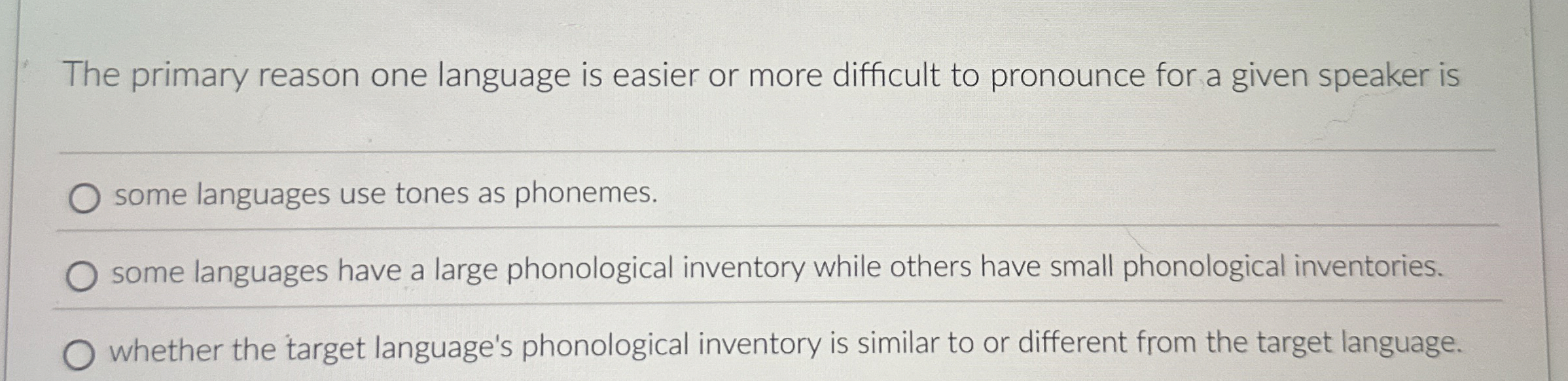 Solved The primary reason one language is easier or more | Chegg.com