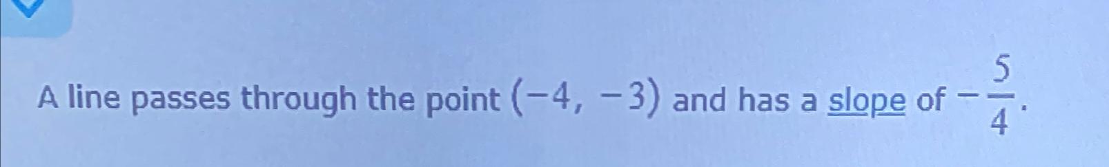 Solved A line passes through the point (-4,-3) ﻿and has a | Chegg.com