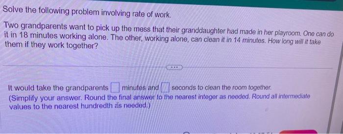 Solved Solve the following problem involving rate of work. | Chegg.com
