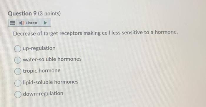 Solved Decrease of target receptors making cell less | Chegg.com