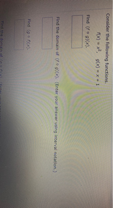 Solved Consider the following functions. f(x) = x2, g(x) = x | Chegg.com