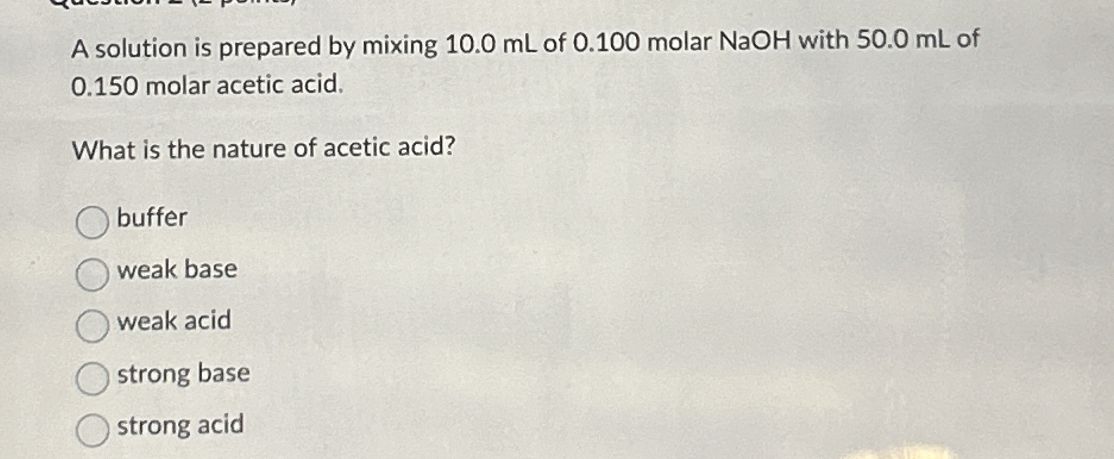 Solved A solution is prepared by mixing 10.0 ﻿mL of 0.100 | Chegg.com
