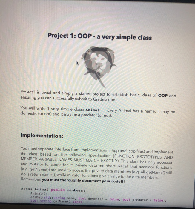 Solved Project 1 Oop A Very Simple Class Project1 Is 8344