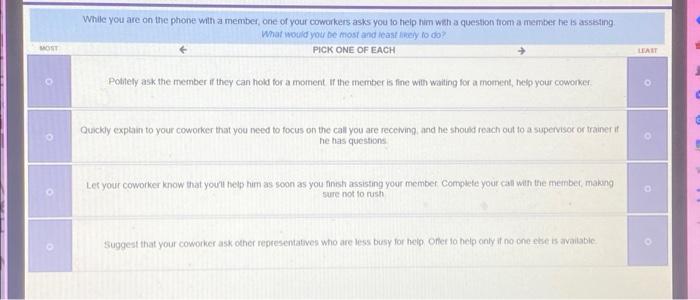 Solved MOST While you are on the phone with a member, one of | Chegg.com