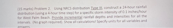 Solved (15 marks) Problem 2. Using NRCS distribution Type | Chegg.com