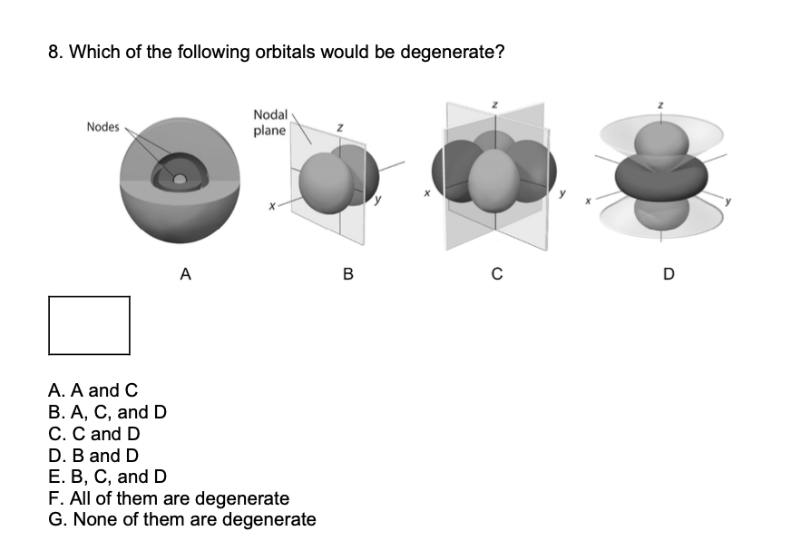 Solved Which of the following orbitals would be | Chegg.com