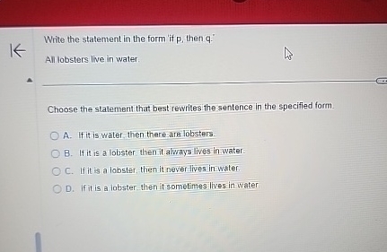 Solved Write the statement in the form 'if p, ﻿then q ﻿:All | Chegg.com
