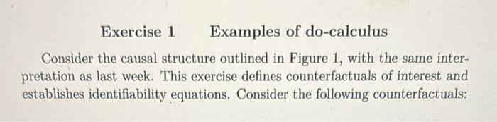 Figure 1: Causal graph for exercises.Exercise 1 | Chegg.com