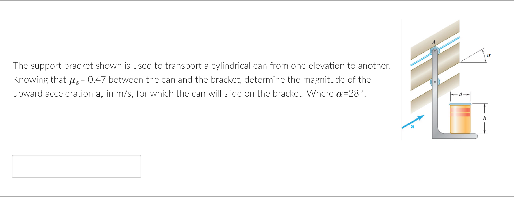 Solved The support bracket shown is ﻿used to ﻿transport a | Chegg.com
