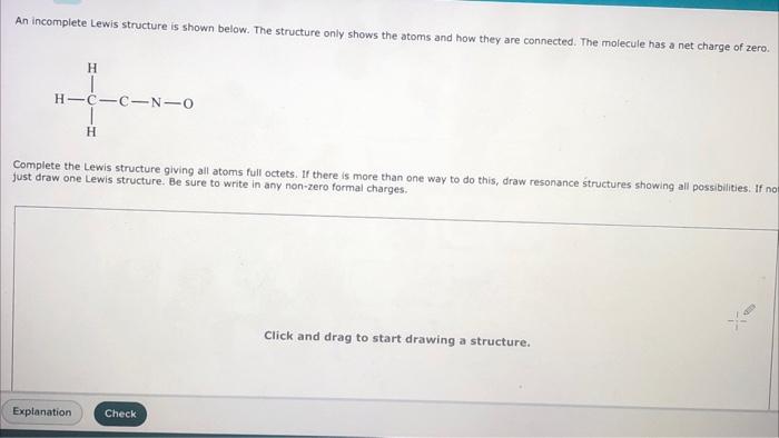 Solved An incomplete Lewis structure is shown below. The | Chegg.com