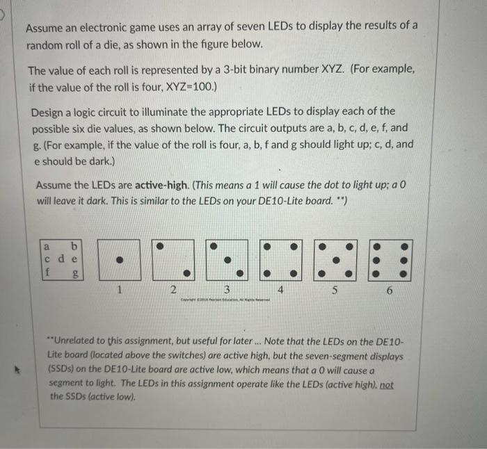 Solved Assume an electronic game uses an array of seven LEDs | Chegg.com