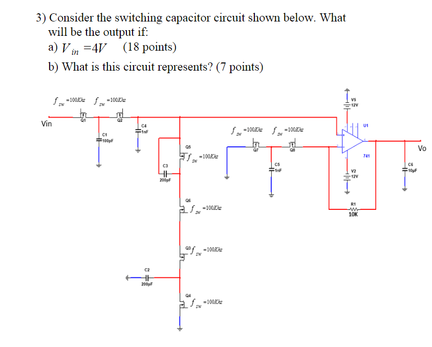 Solved Consider the switching capacitor circuit shown below. | Chegg.com