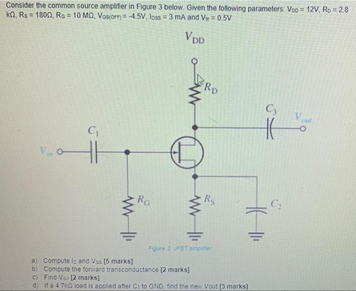 Solved Consider the common source amplifier in Figure 3 | Chegg.com