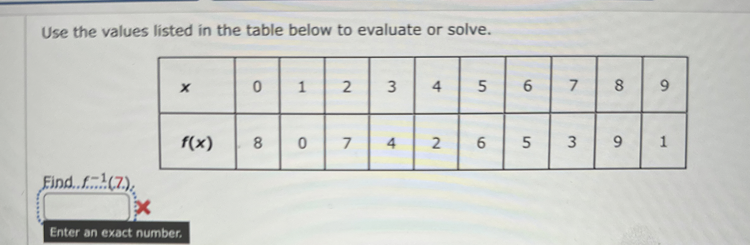 Solved Use the values listed in the table below to evaluate | Chegg.com