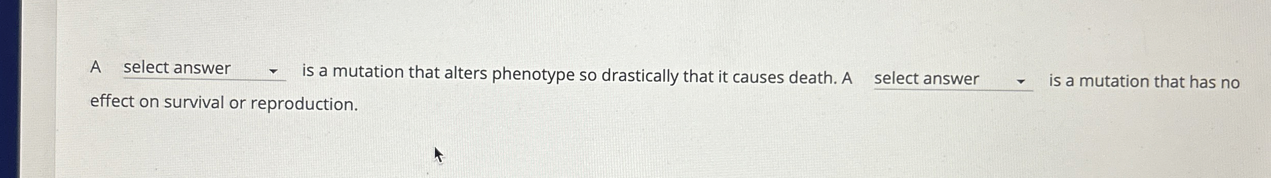 Solved A select answeris a mutation that alters phenotype so | Chegg.com