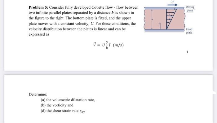Solved Moving plate Problem 5: Consider fully developed | Chegg.com