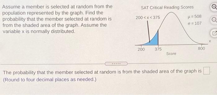 Solved Assume the random variable x is normally distributed | Chegg.com