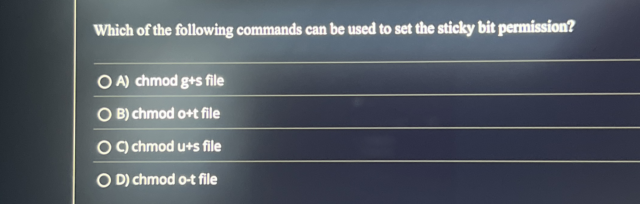 Solved Which of the following commands can be used to set | Chegg.com