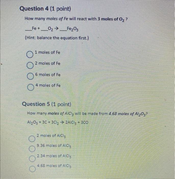 Solved Which stoichiometric ratio should I use if I am given | Chegg.com