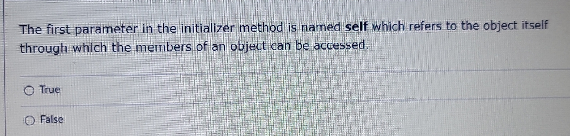 Solved The first parameter in the initializer method is | Chegg.com