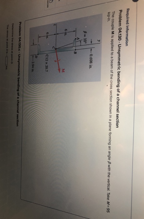Solved Required information Problem 04.130 - Unsymmetric | Chegg.com