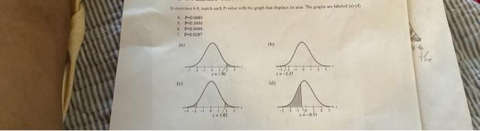 Solved In exercises 4-8, match each P-value with the graph | Chegg.com