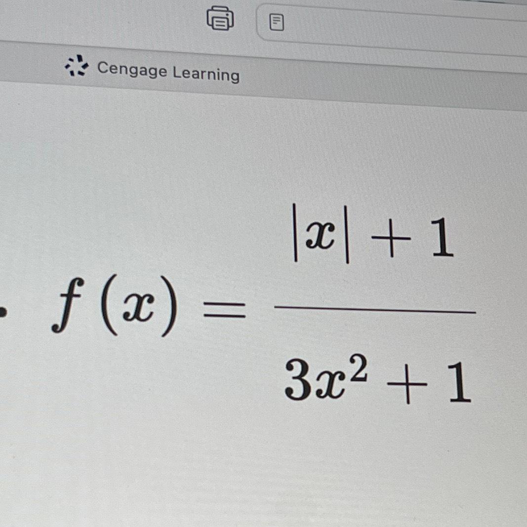 f(x)=|x|+13x2+1 | Chegg.com